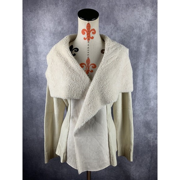 Allison Brittney | Sweaters | Allison Brittney Womens Size L Ivory Faux ...